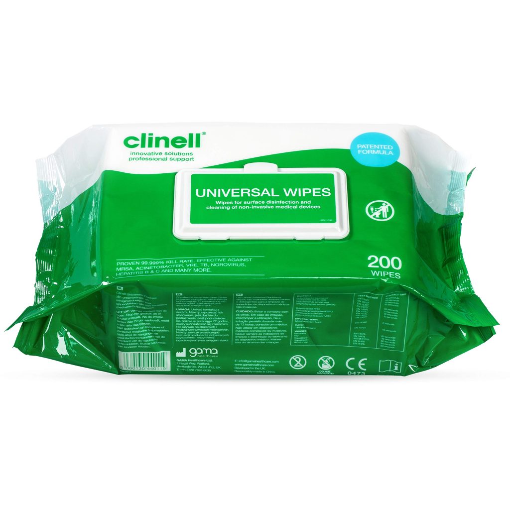 Clinell Wipes Green Pack 200