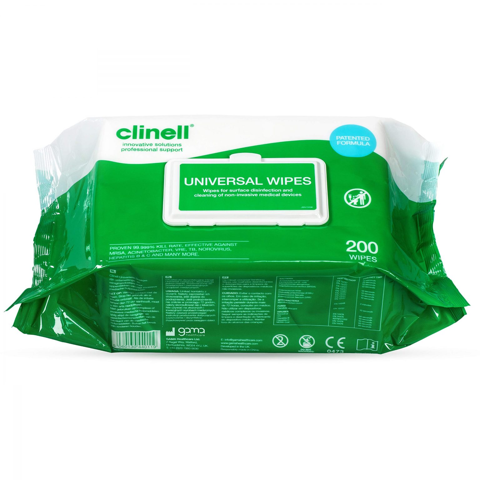 Clinell Wipes Green Pack 200